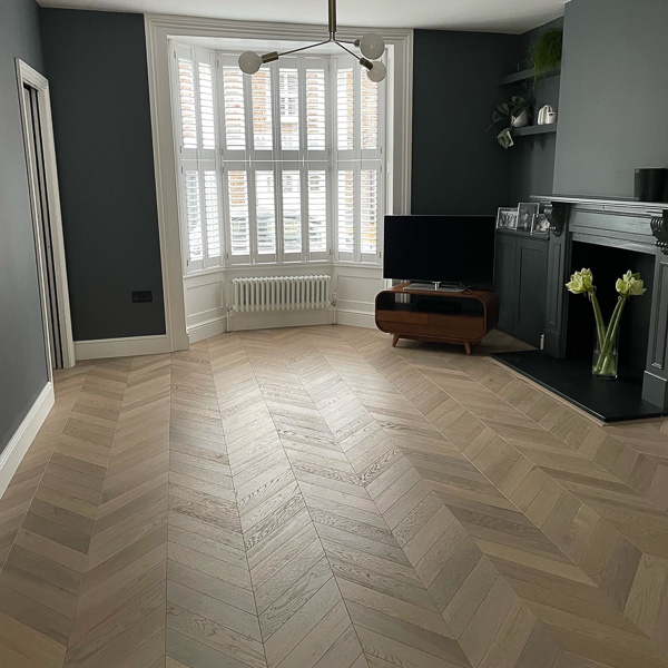 Goodrich Feather Oak Chevron | Engineered Chevron | Woodpecker Flooring